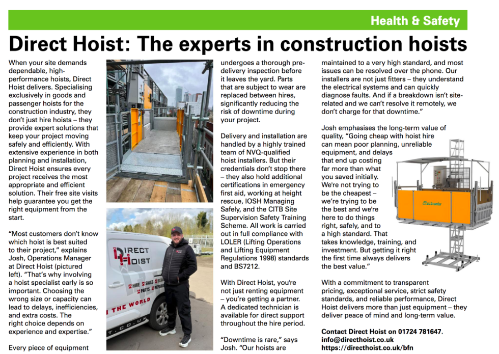 Your preferred partner for hoist hire - Direct Hoist